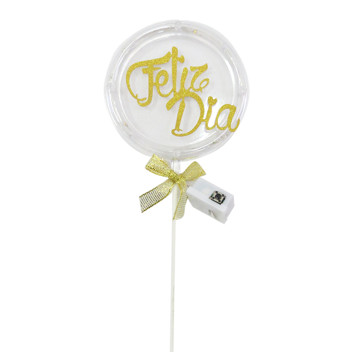Adorno Torta -Topper Pastel Feliz Día Luz Led – Bombatex
