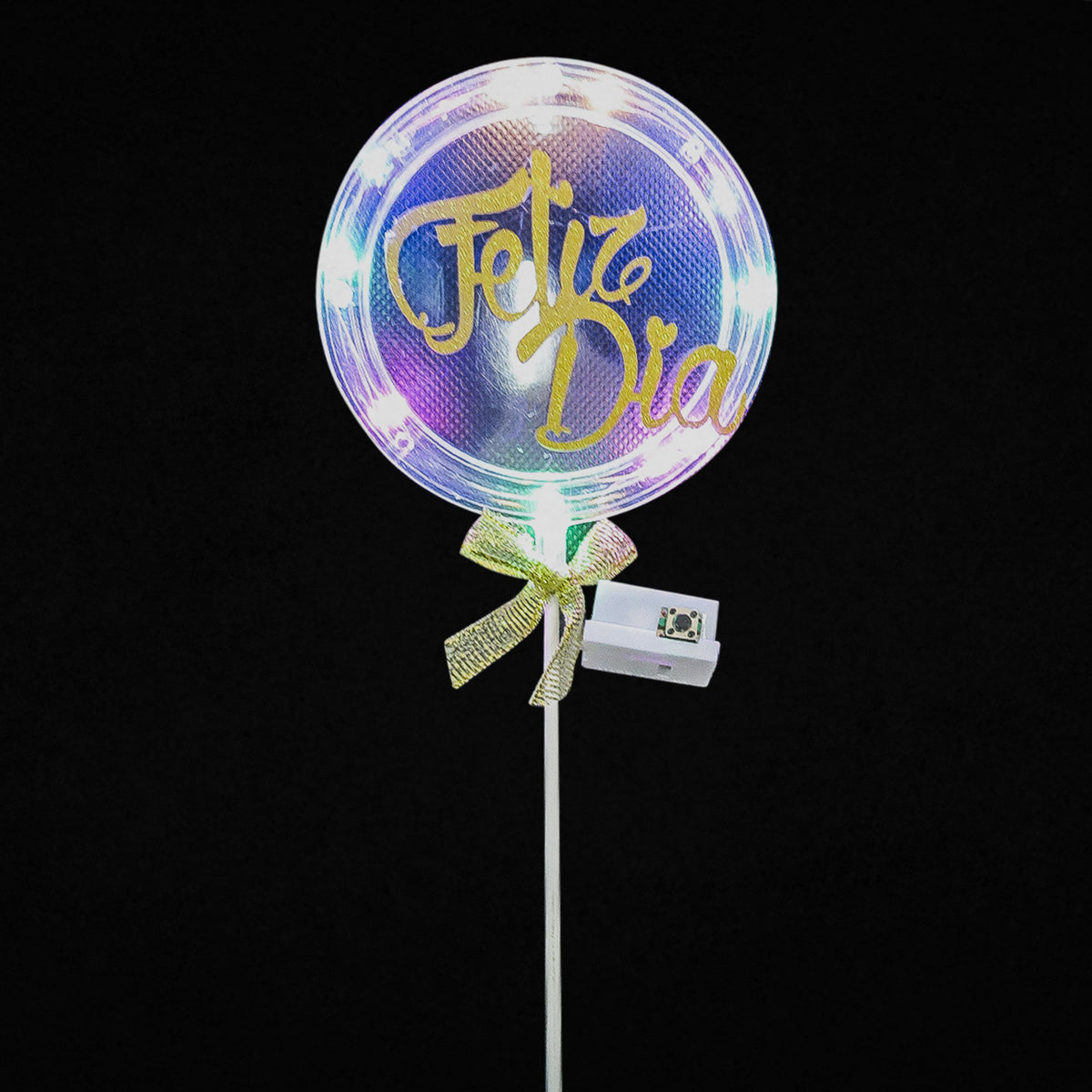 Adorno Torta -Topper Pastel Feliz Día Luz Led – Bombatex