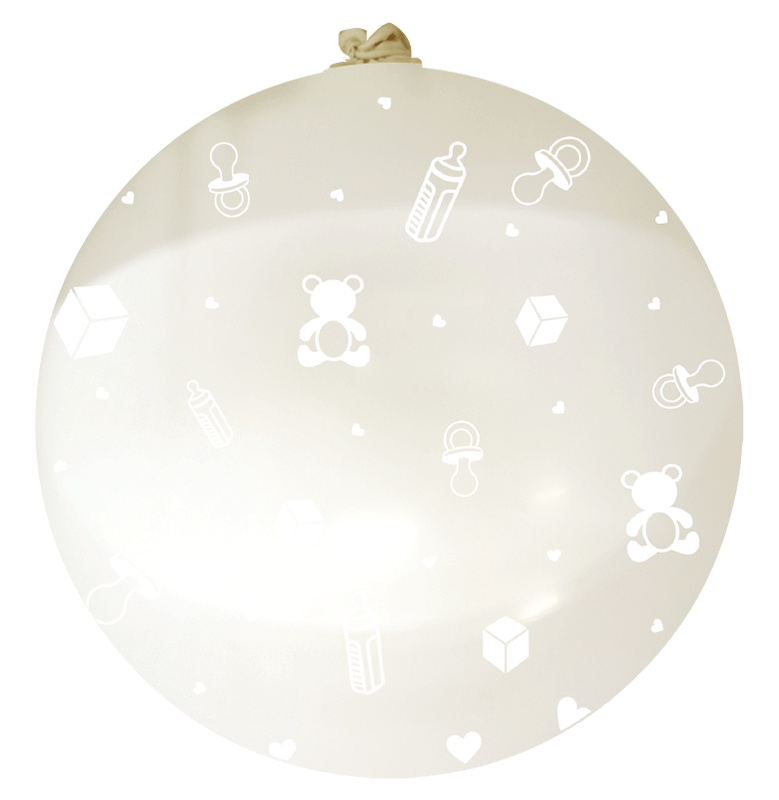 Globos Látex Biodegradables Cristal 360° Baby Shower Transparente R40 ...