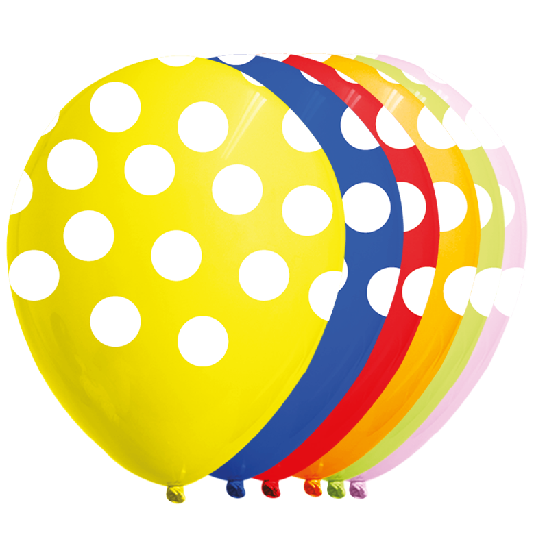 Globos Látex Biodegradables Corrientes 360° Surtidos Puntos R12x12 ...