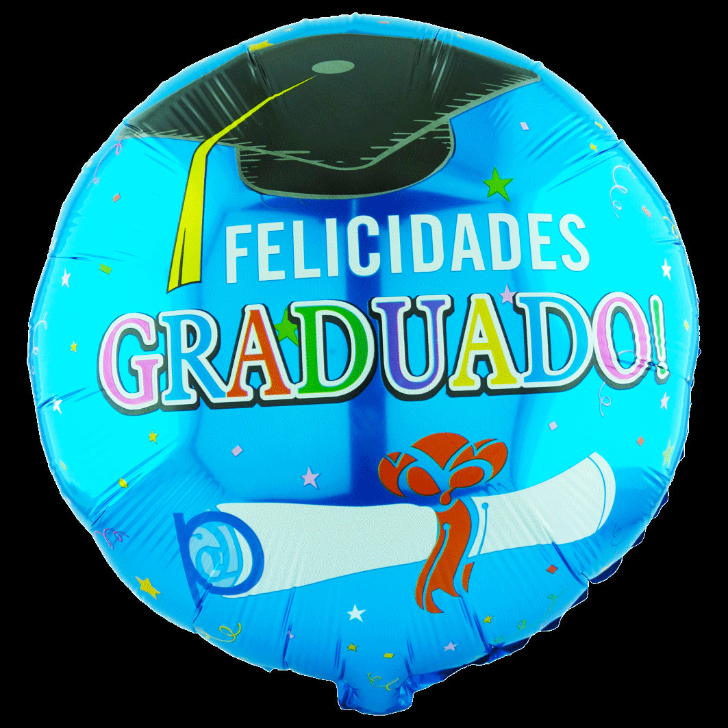 Globos Metalizados Felicidades Graduado 18" Círculo – Bombatex