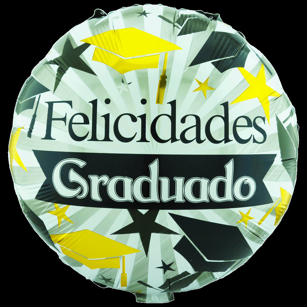 Globos Metalizados Felicidades Graduado 18" Círculo – Bombatex