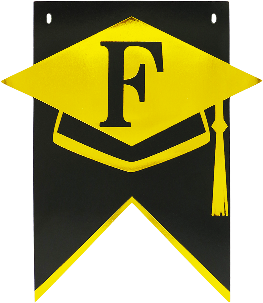 Festón Feliz Graduación - Birrete Negro/Dorado – Bombatex