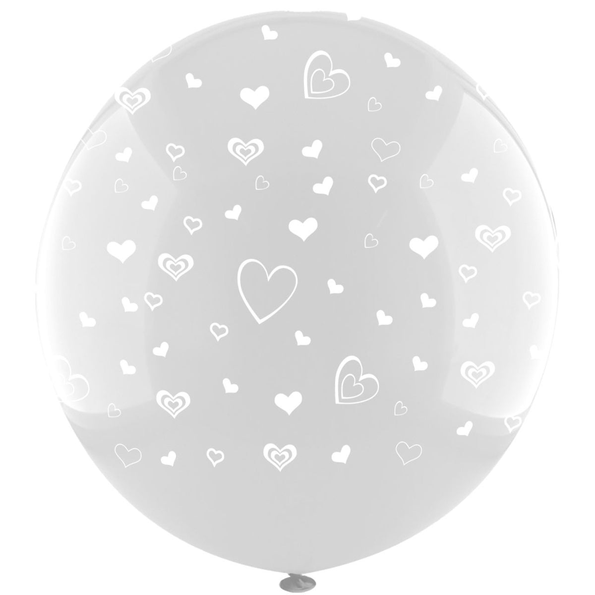 Globos Látex Biodegradables Cristal 360° Corazones R20x6 – Bombatex