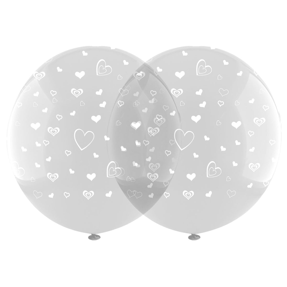 Globos Látex Biodegradables Cristal 360° Corazones R20x6 – Bombatex