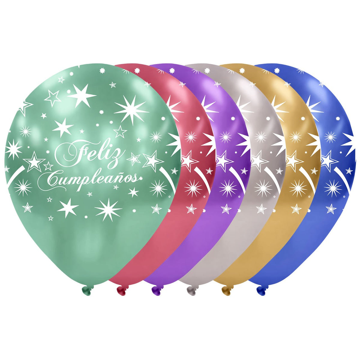 Globos Látex Biodegradables Espejo 360° Feliz Cumpleaño Surtido R12x12 ...