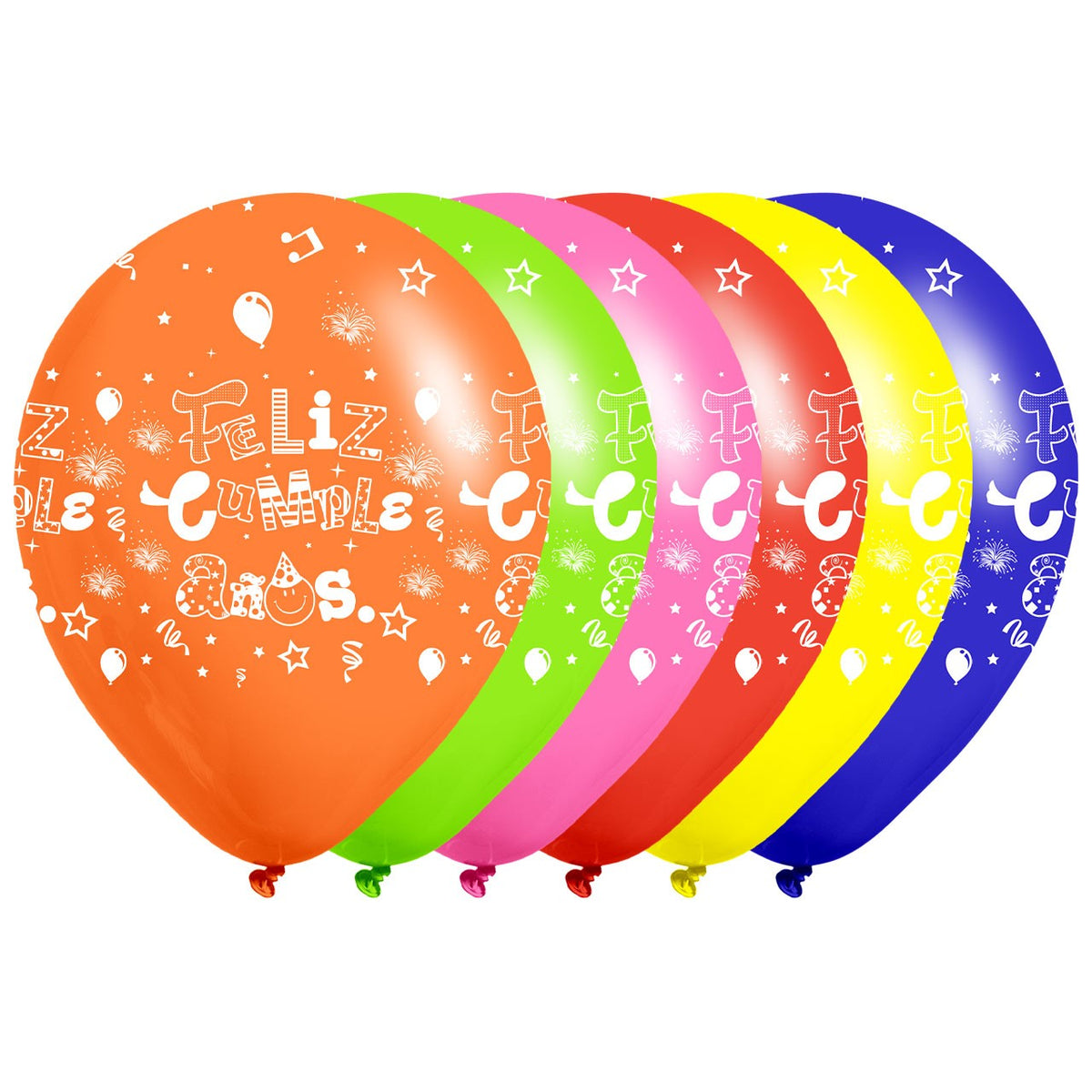 Globos Látex Biodegradables Corrientes 360° Feliz Cumpleaños R12x12 ...